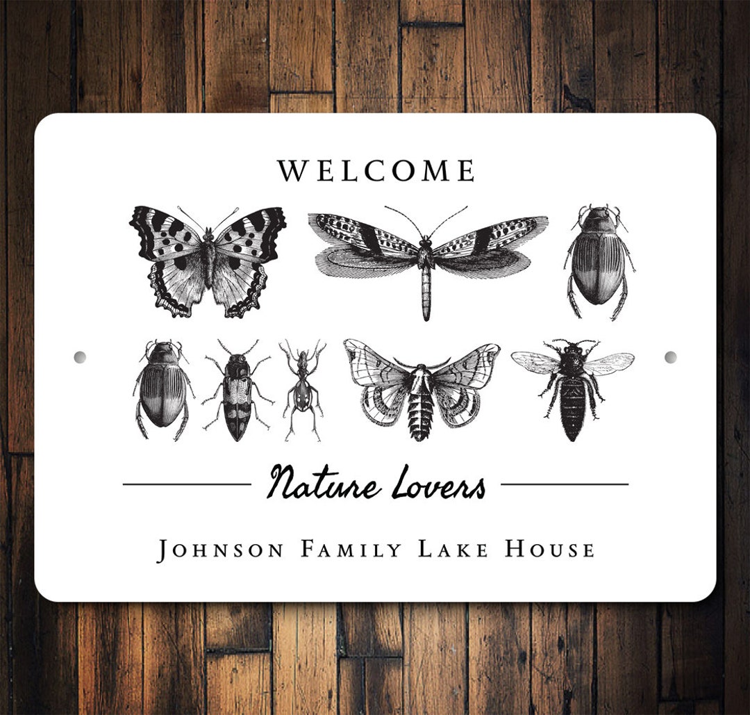 Nature Lovers Sign, Welcome Sign, Custom Family Name, Lake House Sign ...