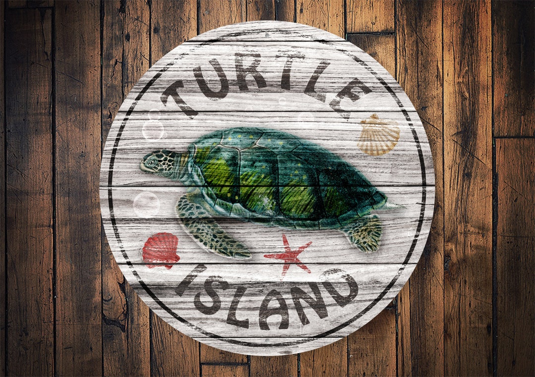 Turtle Island Sign, Cute Turtle Gift, Turtle Beach Gift, Gift for Beach ...