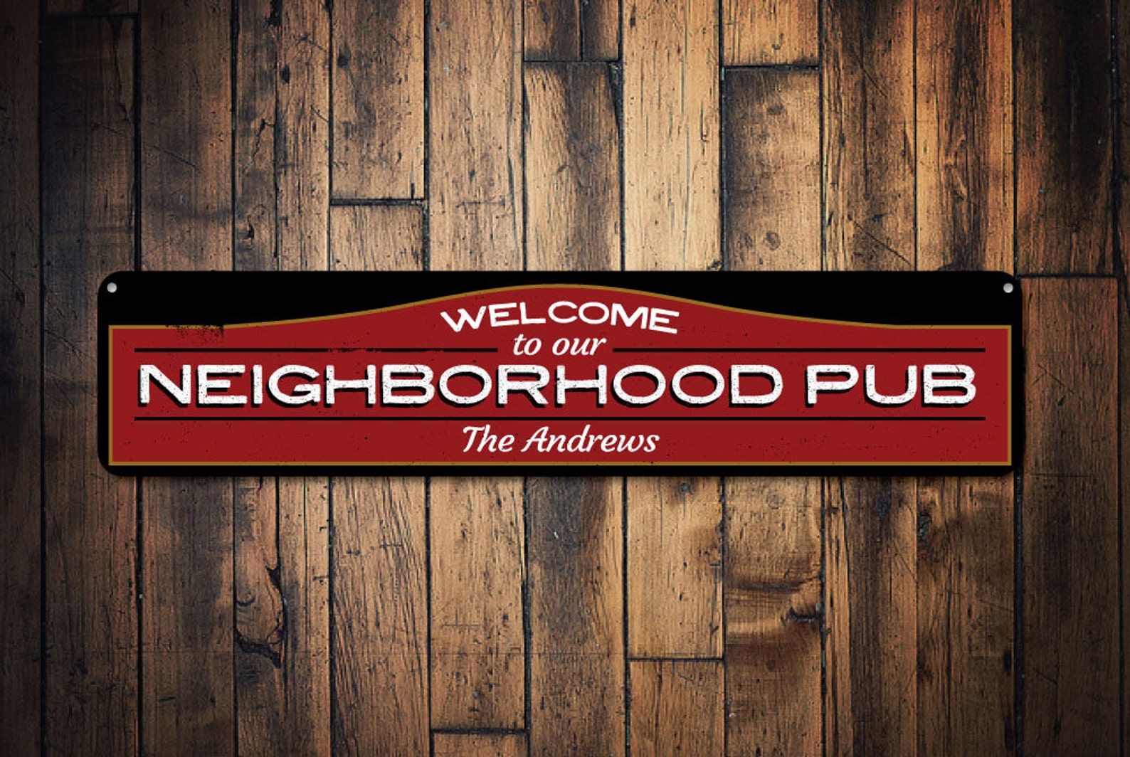 Welcome Neighborhood Pub Sign Personalized Family Name Bar | Etsy
