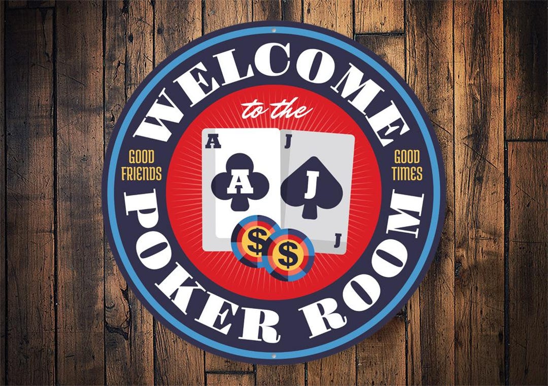 Welcome to the Poker Room Sign, Poker Room Decor, Game Room Decor ...