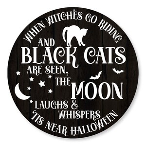 When Witches Go Riding Sign, Vintage Front Door Halloween Decor ...