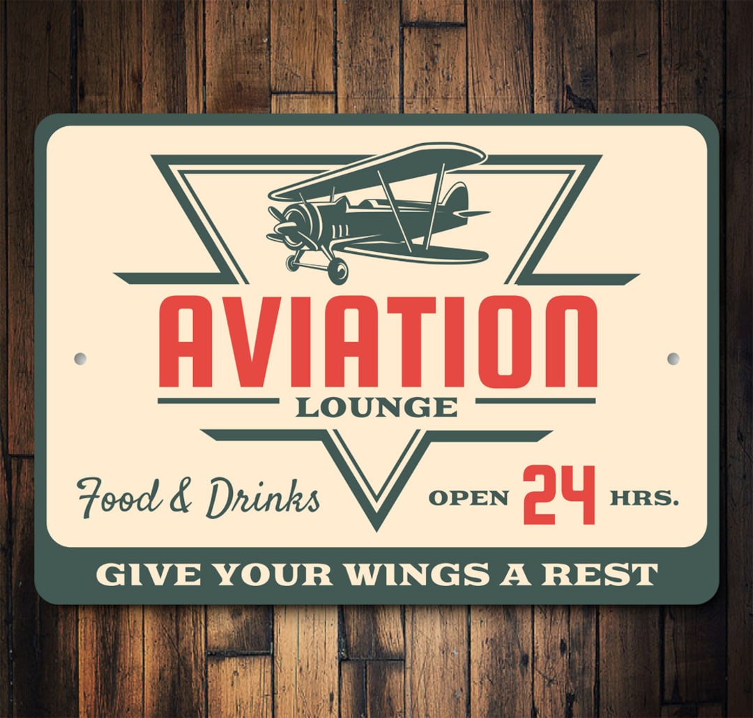 Aviation Lounge Sign, Pilot Lounge Sign, Retro Aviation Decor, Aviation ...