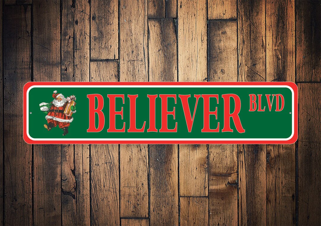 Believer BLVD, Santa Believer Sign, Santa Home, Decor for Christmas ...