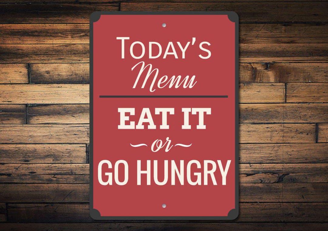 Kitchen Menu Sign, Eat Sign, Menu Kitchen Sign, Kitchen Phrase Sign ...