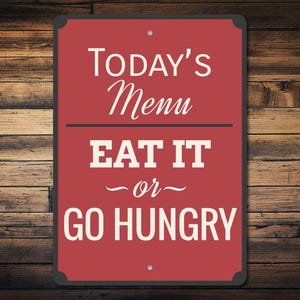 Kitchen Menu Sign, Eat Sign, Menu Kitchen Sign, Kitchen Phrase Sign ...
