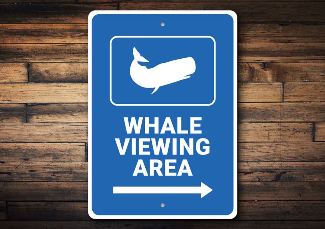 Whale Viewing Sign, Whale Viewers Area, Whale Beach, Metal Whale Sign ...