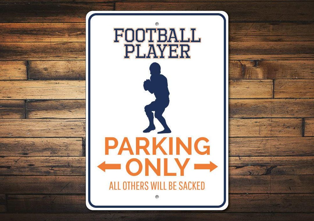 Football Player Parking Sign, Football Player Gift, Football Player ...