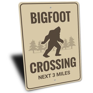 Bigfoot Crossing Sign, Bigfoot Cross Sign, Bigfoot Gift, Bigfoot Gift ...