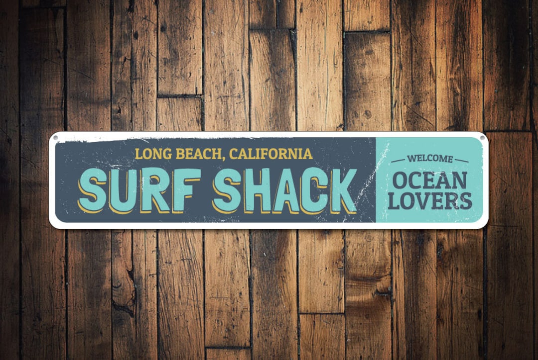 Surf Shack Sign, Personalized Welcome Ocean Lovers Sign, Custom Beach ...