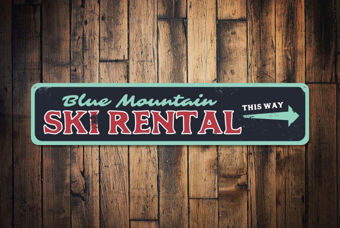 Ski Rental Sign, Ski Arrow Sign, Mountain Lover Ski Lodge Gift, Custom ...