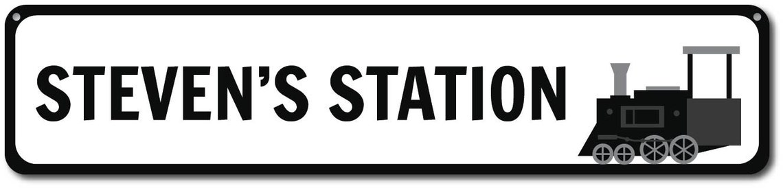 Train Sign Personalized Kid's Room Sign Metal Train | Etsy