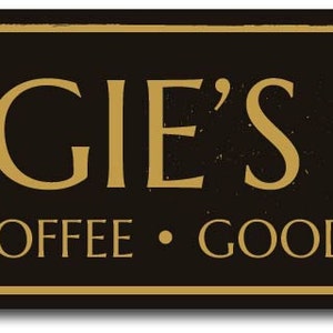Cafe Sign, Personalized Fresh Coffee Good Food Sign, Custom Barista ...