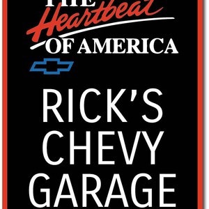 Heartbeat of America Sign, Custom Chevy Logo Sign, Chevy Slogan Sign ...