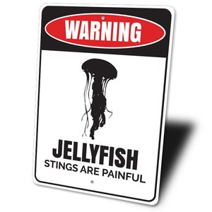 Warning Jellyfish Sign, Jellyfish Sign, Jelly Sting Sign, Ocean Decor ...