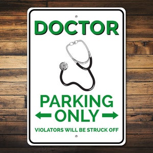 Doctor Parking Sign, Doctor Gift, Doctor Sign, Doctor Office Decor ...