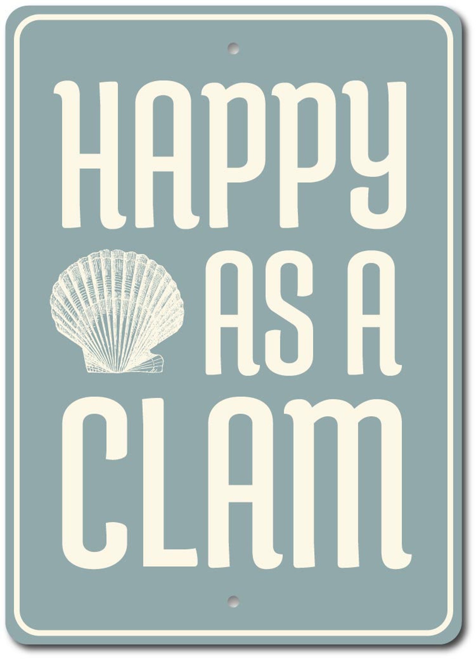 Happy as A Clam Sign Beach Phrase Decor Beach Phrase Sign | Etsy