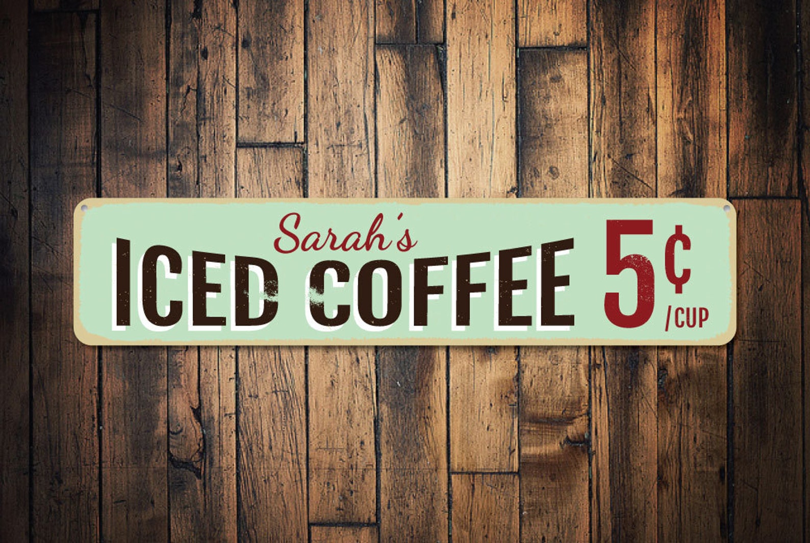 Iced Coffee Sign Personalized 5 Cents/cup Sign Custom - Etsy