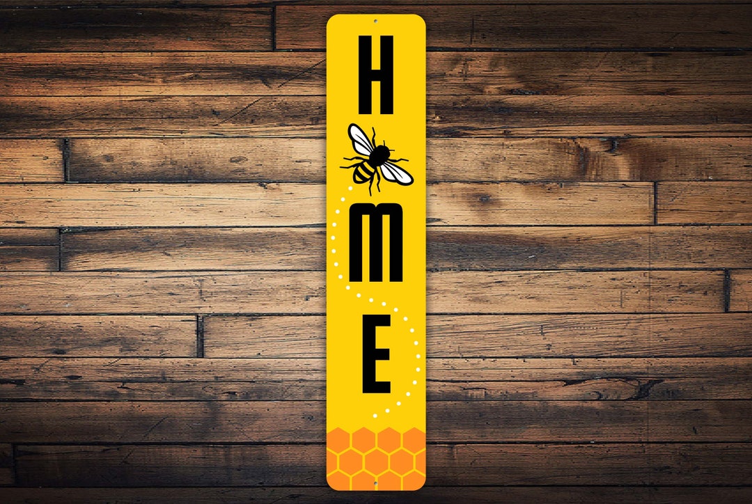 Home Honey Bee Sign, Bee Farm Sign, Farmhouse Decor, Honeycomb Porch ...