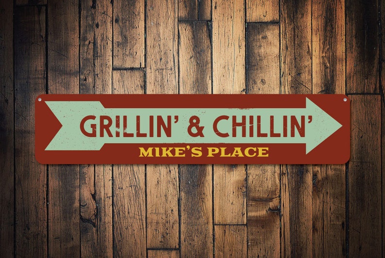 Grillin' & Chillin' Sign Personalized Grill Master - Etsy