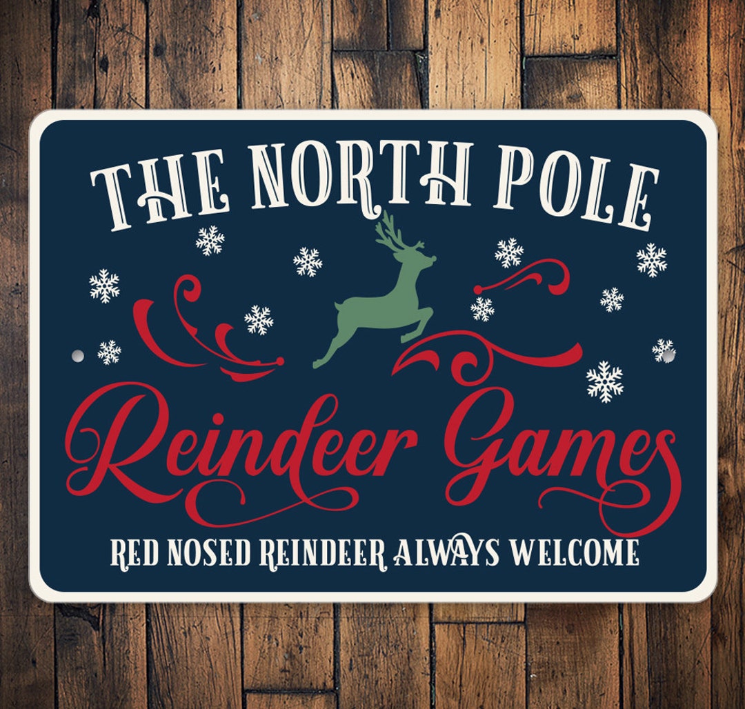 North Pole Reindeer Sign, Sign for Reindeer, Reindeer Sign, Sign for ...