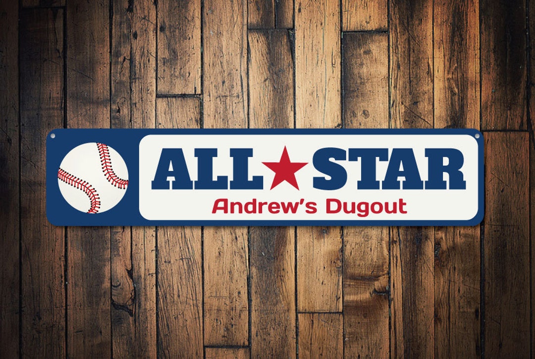 All Star Kid Sign, Kid Room Decor, Custom Name Sign, Baseball Dugout ...