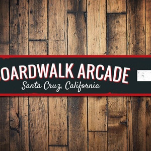 Boardwalk Arcade Sign, Personalized Arrow Boardwalk Location Sign ...