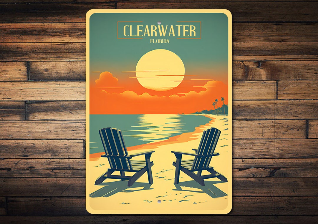 Clearwater Florida Sign, Coastal Beach Decor for Home, Florida Beach ...