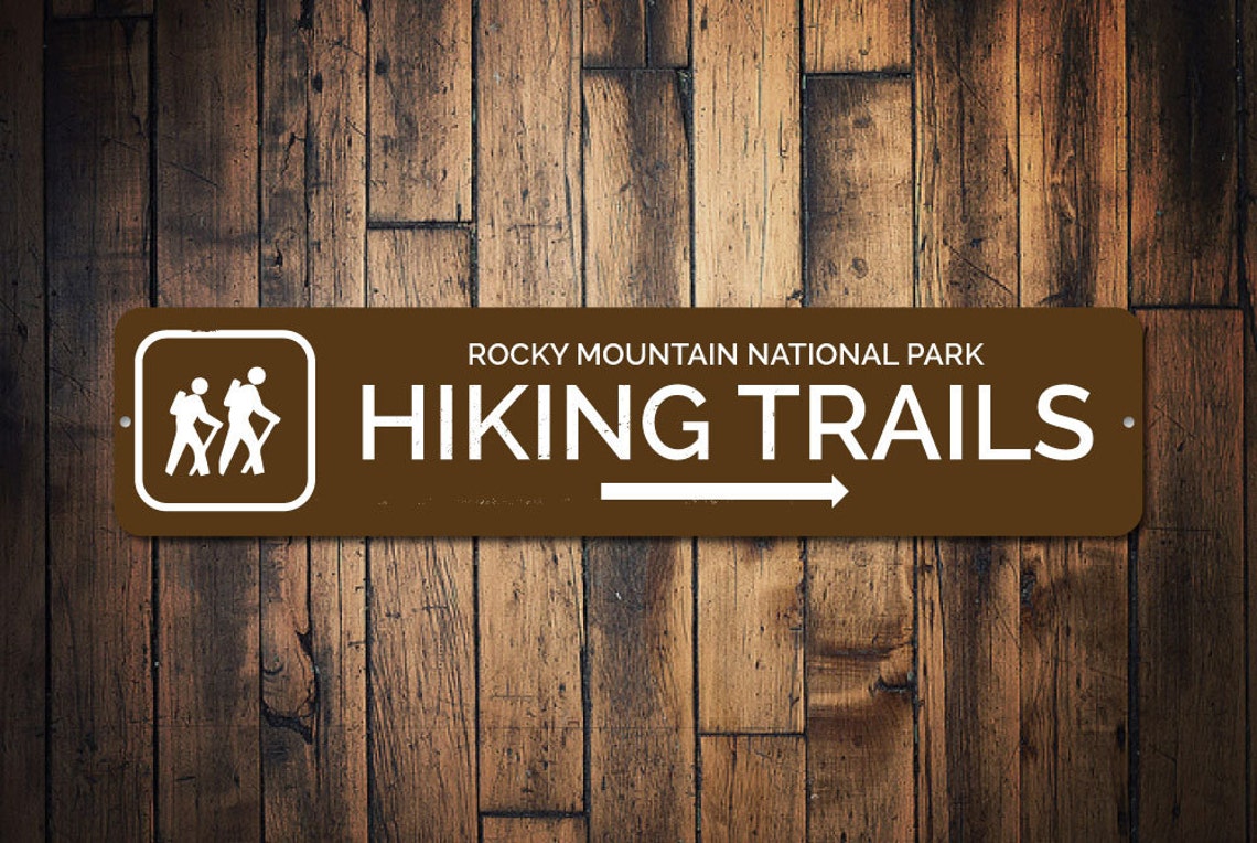 Hiking Trails Sign Custom Hikers Gift National Park Location - Etsy