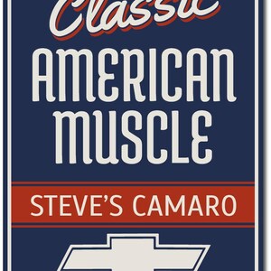 Classic Camaro Sign, Camaro Gift, Custom Chevy Sign, American Muscle ...