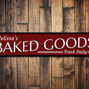 Baked Goods Sign, Personalized Fresh Daily Sign, Custom Name Kitchen ...