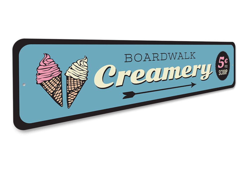 Boardwalk Signs, Boardwalk Creamery, Boardwalk, Boardwalk Decor, Ice ...