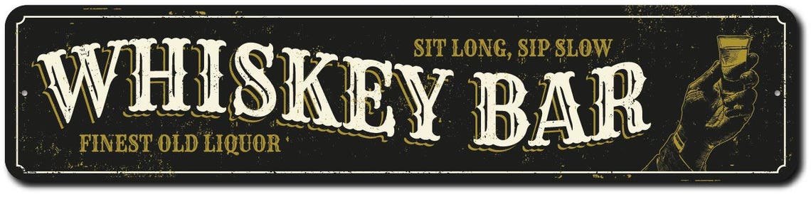 Whiskey Sign Whiskey Bar Sign Custom Whiskey Decor Whiskey - Etsy