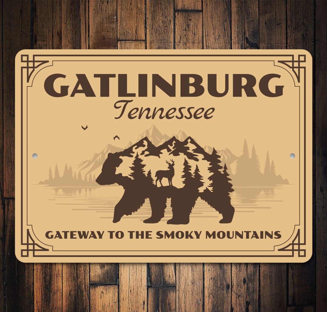 Gatlinburg Tennessee, Retro Park Sign, Smoky Mountains, Wildlife Lovers ...