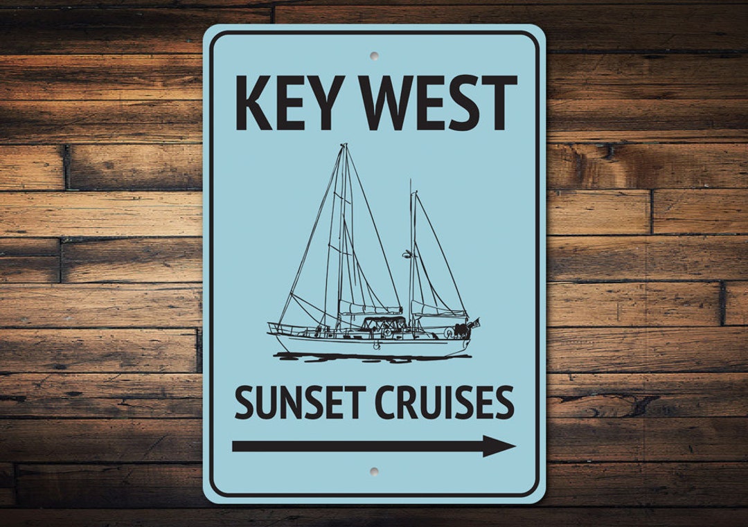 Key West Beach Sign, Sunset Cruises, Key West Cruise, Metal Beach Decor ...