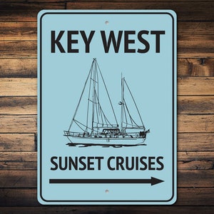 Key West Beach Sign, Sunset Cruises, Key West Cruise, Metal Beach Decor ...