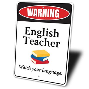 English Teacher Sign, Teacher Warning Sign, No Bad Language, Decor ...