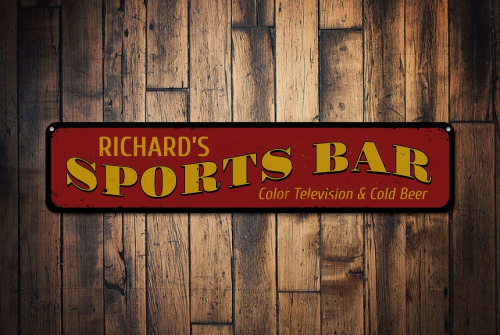 Sports Bar Name Sign Personalized Color Television & Cold | Etsy