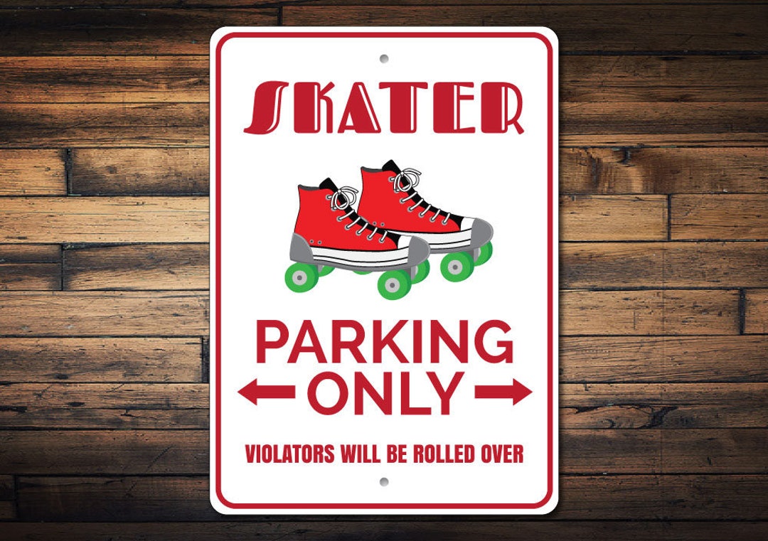 Skater Parking Sign, Skater Gift, Skater Decor, Skater Sign, Skating ...