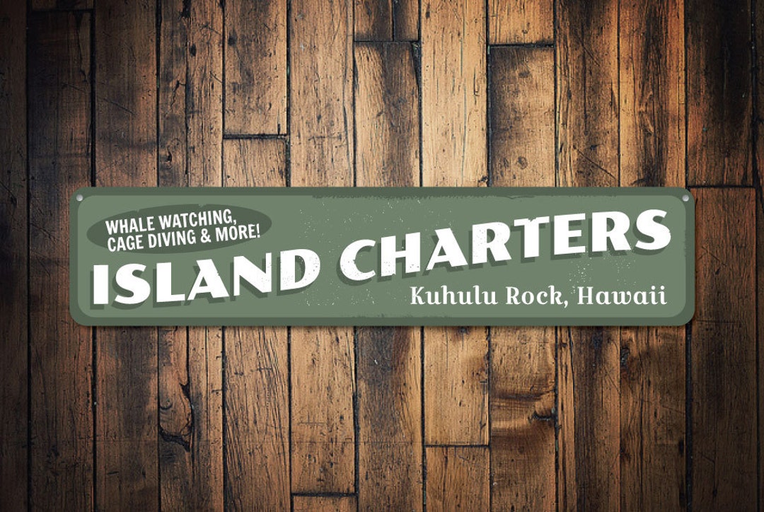 Island Charters Sign, Personalized Beach House Sign, Whale Watching ...