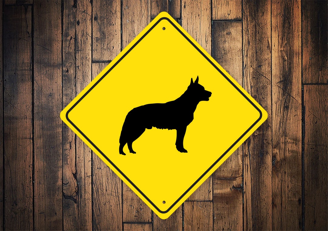 Australian Cattle Dog Sign, Cattle Dog Crossing, Farm Helping Dog ...