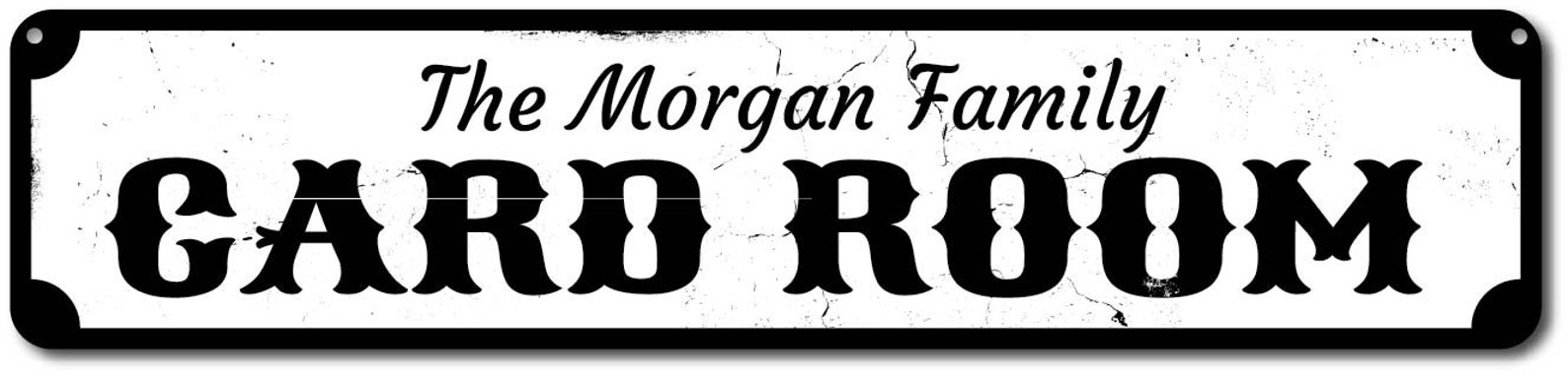 Card Room Sign Personalized Family Name Sign Custom Man Cave | Etsy