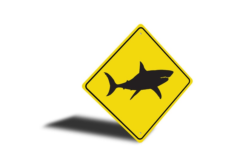 Shark Crossing Sign Shark Caution Sign Caution Sign Beach - Etsy