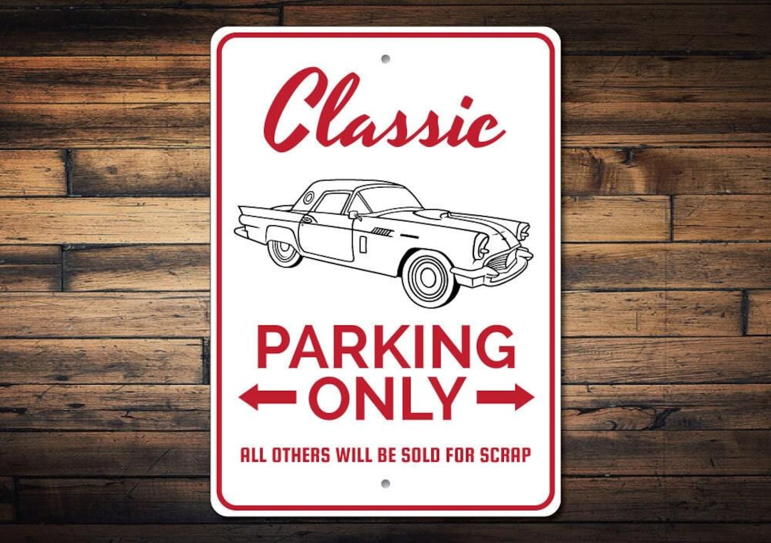 Car Parking Sign, Classic Car Sign, Classic Car Garage Decor, Classic ...