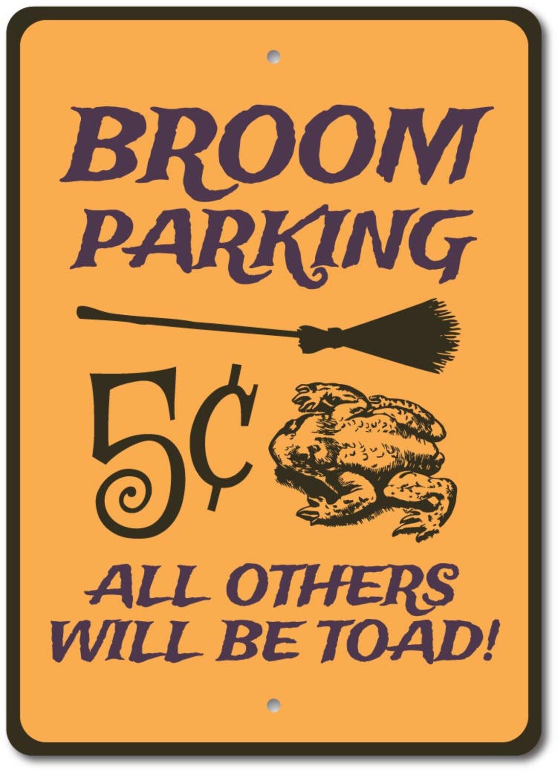 Broom Parking Sign Witch Broom Decor Halloween Sign Toad - Etsy