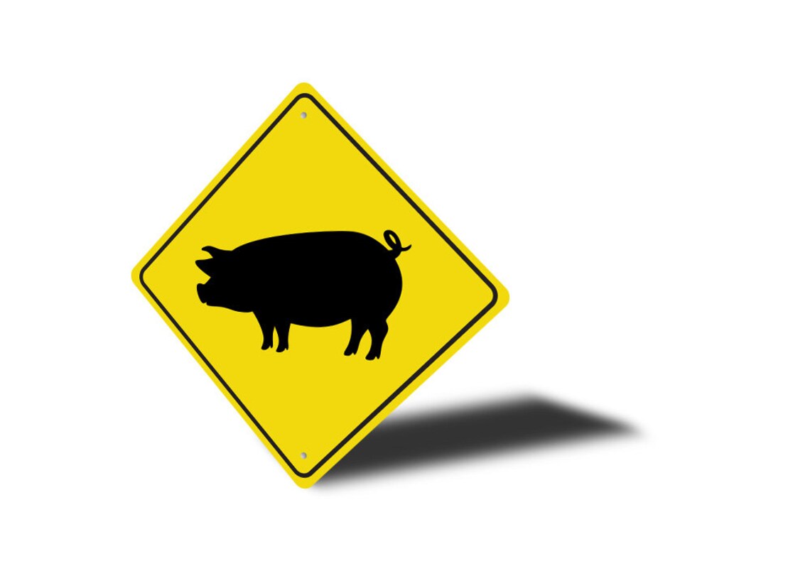 Pig Crossing Sign Pig Crossing Pig Crossing Diamond Sign | Etsy