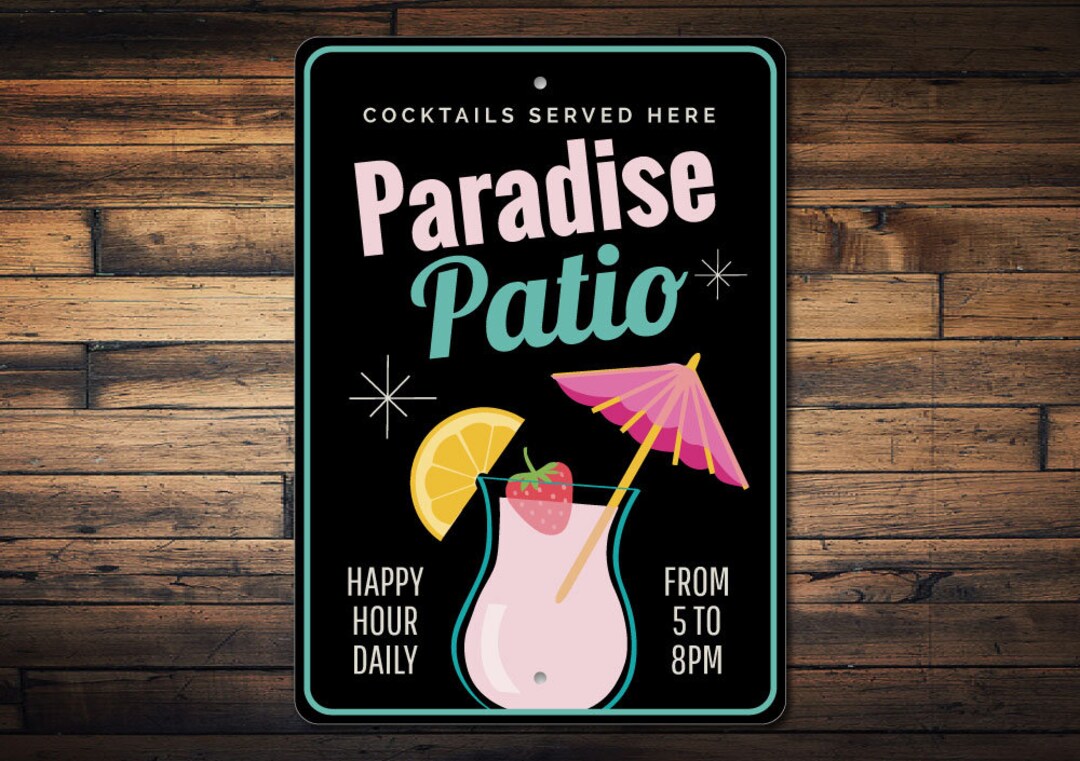 Paradise Patio Sign Patio Lover Gift Patio Decor Beachy - Etsy