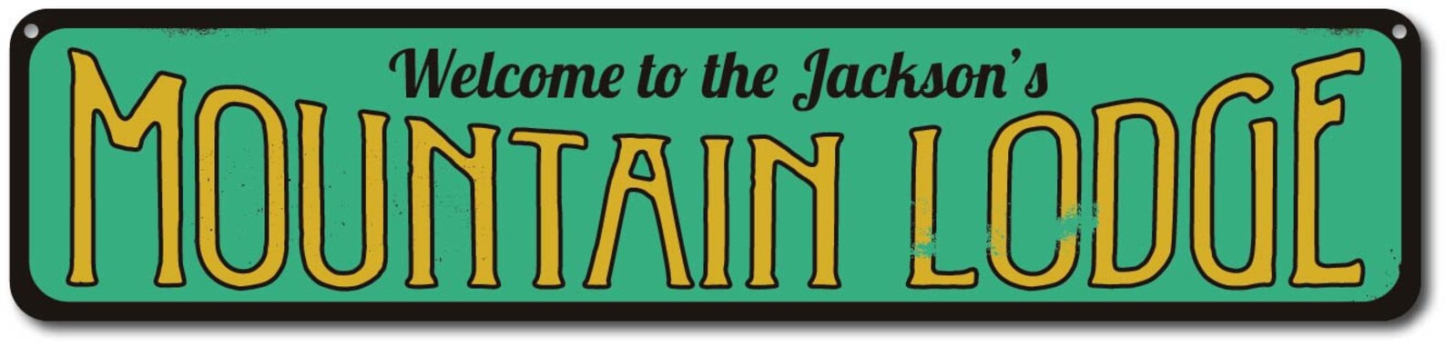 Mountain Lodge Sign Personalized Welcome Ski Lodge Sign - Etsy