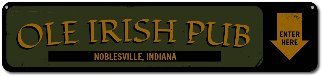 Ole Irish Pub Enter Here Sign Personalized Bar Location City - Etsy