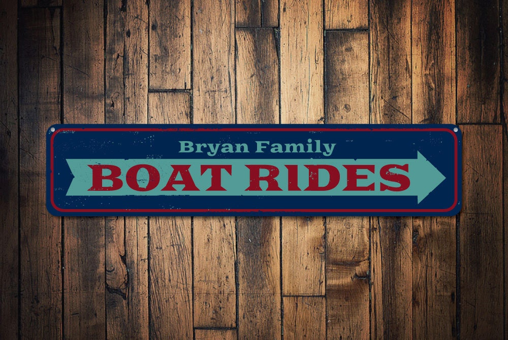 Boat Rides Sign Personalized Directional Arrow Sign Custom | Etsy