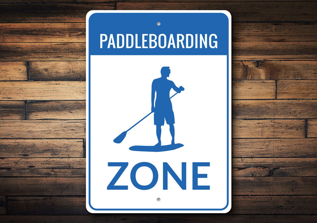 Paddle Boarding Sign, Paddle Board Zone, Ocean Decor, Metal Waves Sign ...